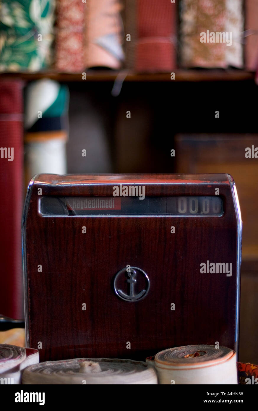 Old fifties cash register in a fabric shop Stock Photo - Alamy