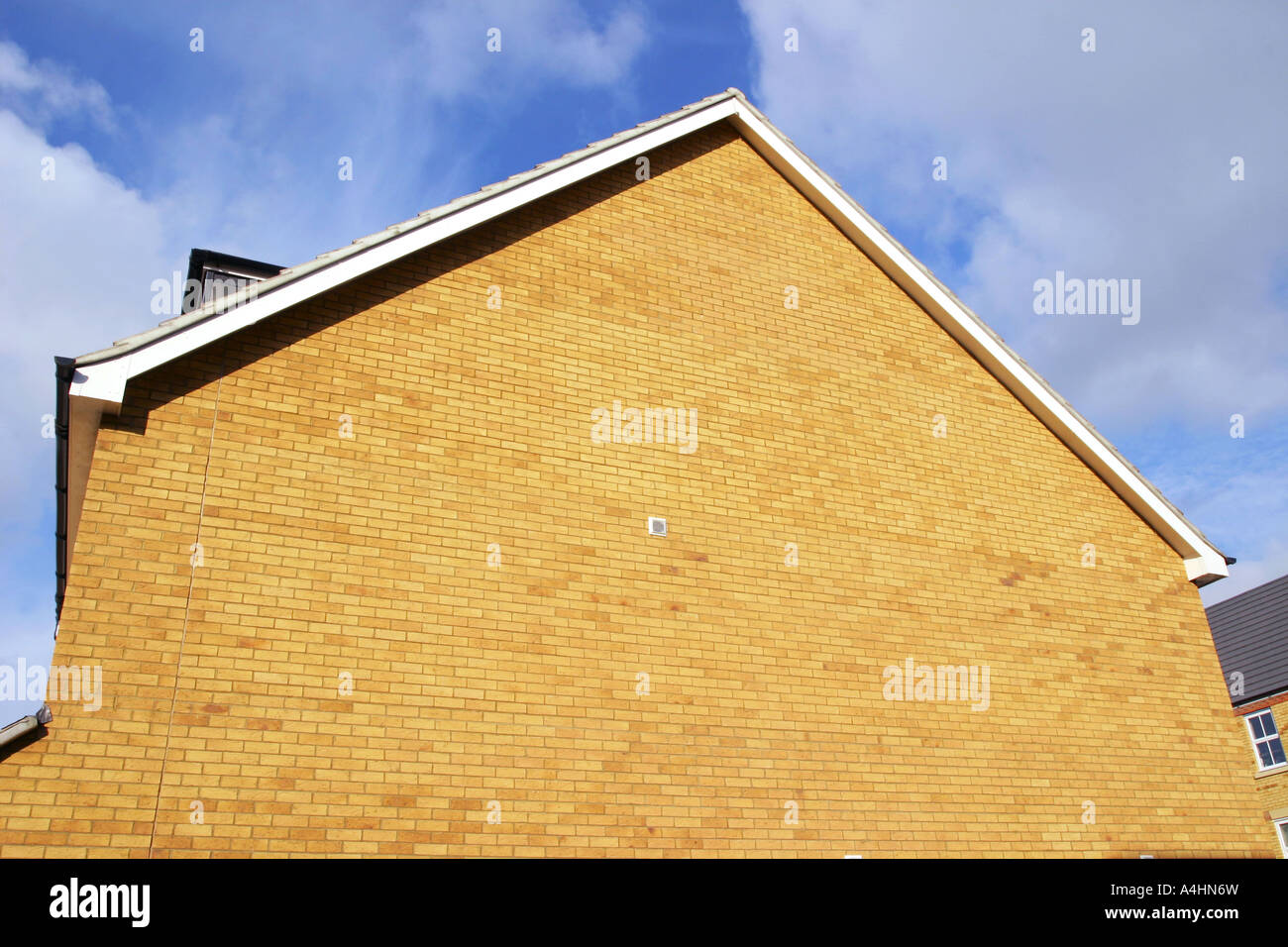 The side of a newly built house owned by a housing association ...