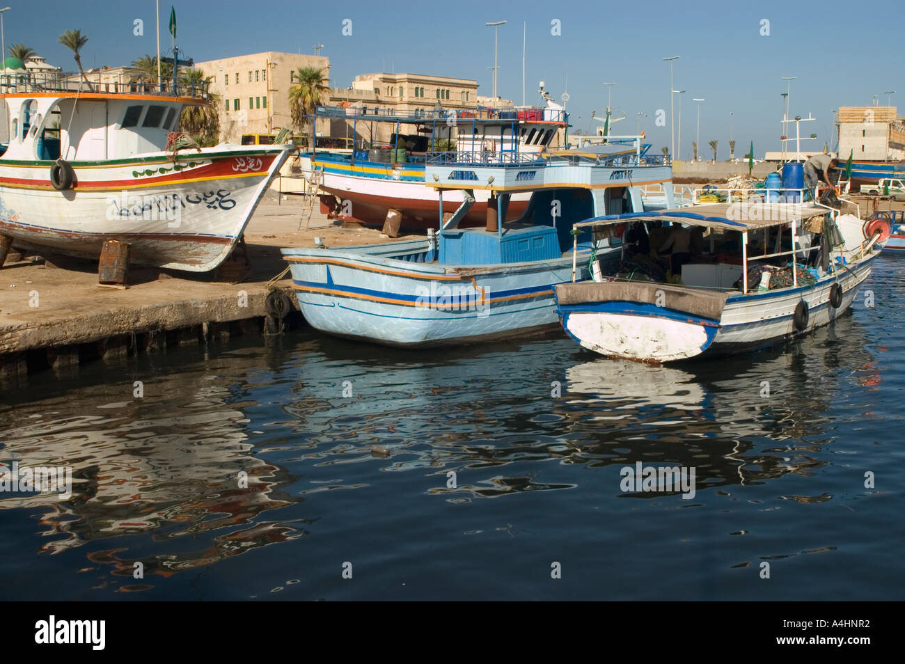 Fishing boats in the harbour of Tripoli, Libya Stock Photo - Alamy
