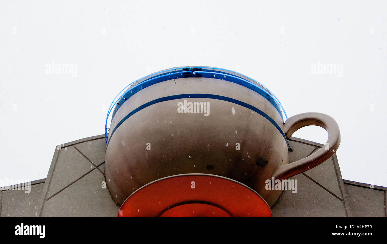 Big Coffee Cup Sign Stock Photo - Alamy