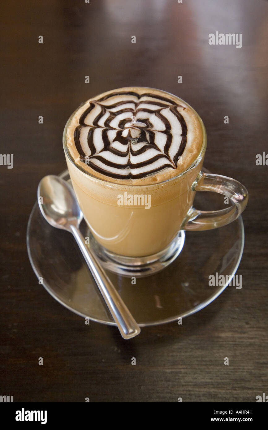 Cup of coffee beautifully decorated Stock Photo - Alamy