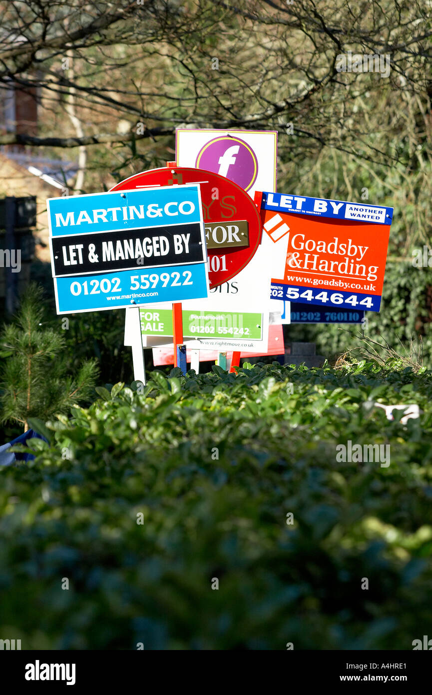Estate Agents sales boards Stock Photo - Alamy