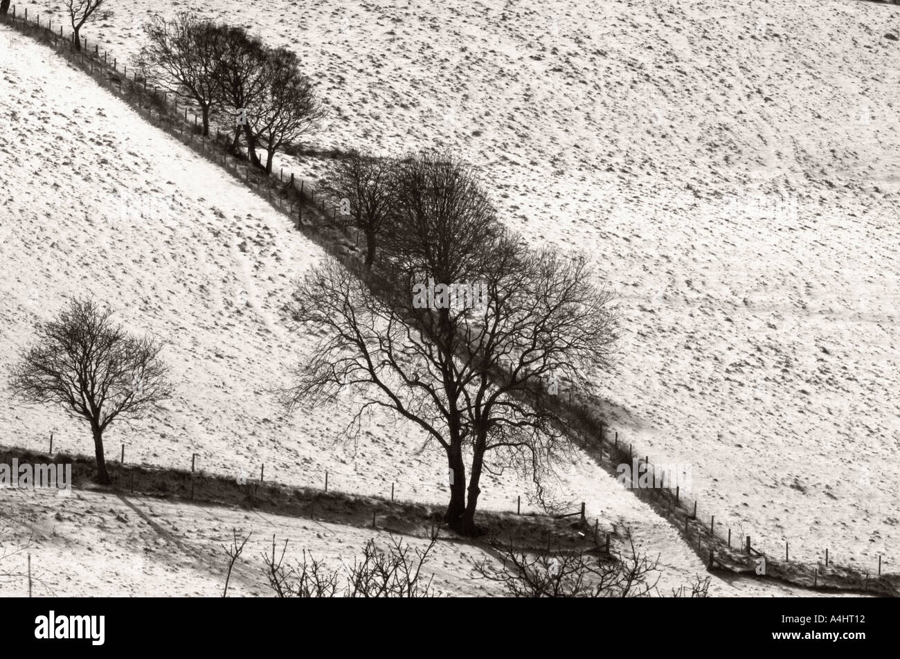 Fields in snow North Yorkshire Moors England Stock Photo - Alamy