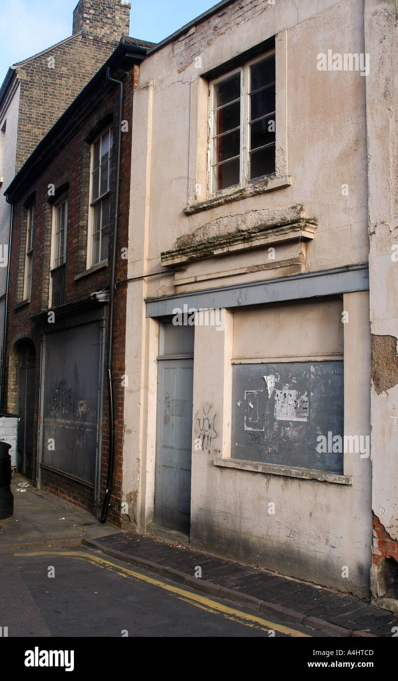 old shop building in castle lane bedford uk being redeveloped Stock ...