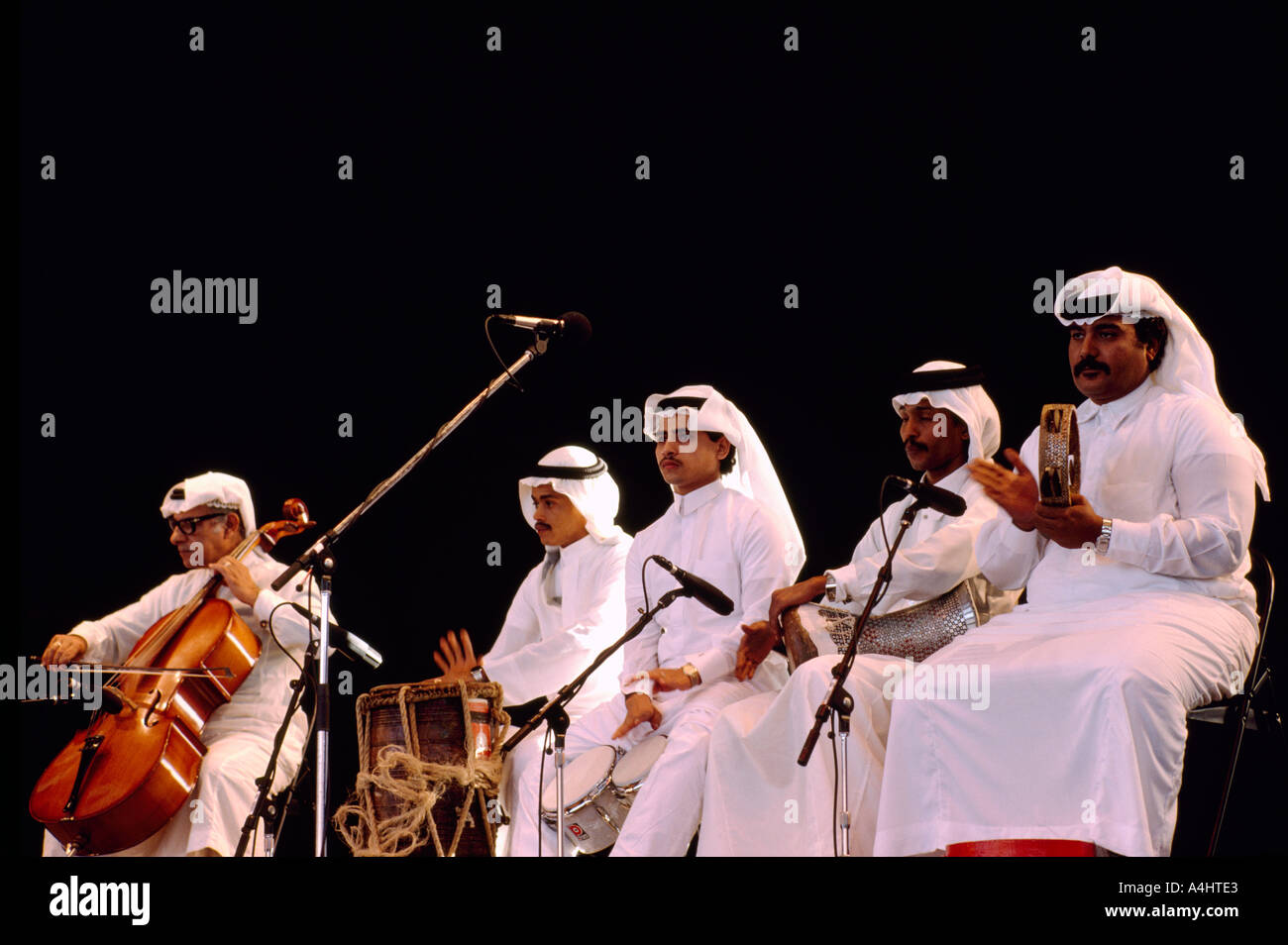 Musicians from Arabia performing on Stage Stock Photo - Alamy
