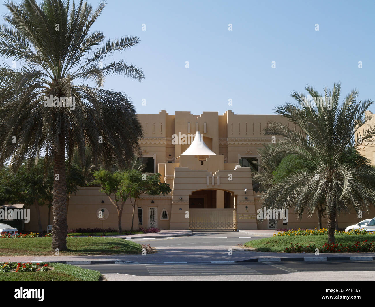 Arab house with palm trees Stock Photo - Alamy