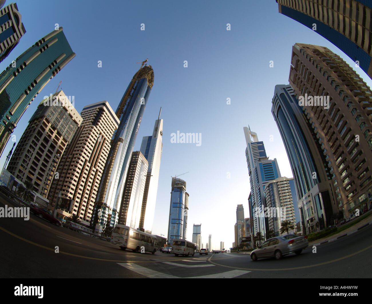 Dubai, Sheik Zayed Road, modern skyline Stock Photo - Alamy