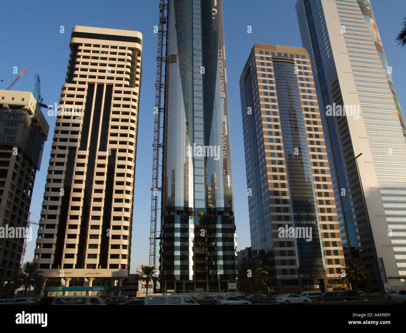 Dubai, Sheik Zayed Road, modern skyline Stock Photo - Alamy