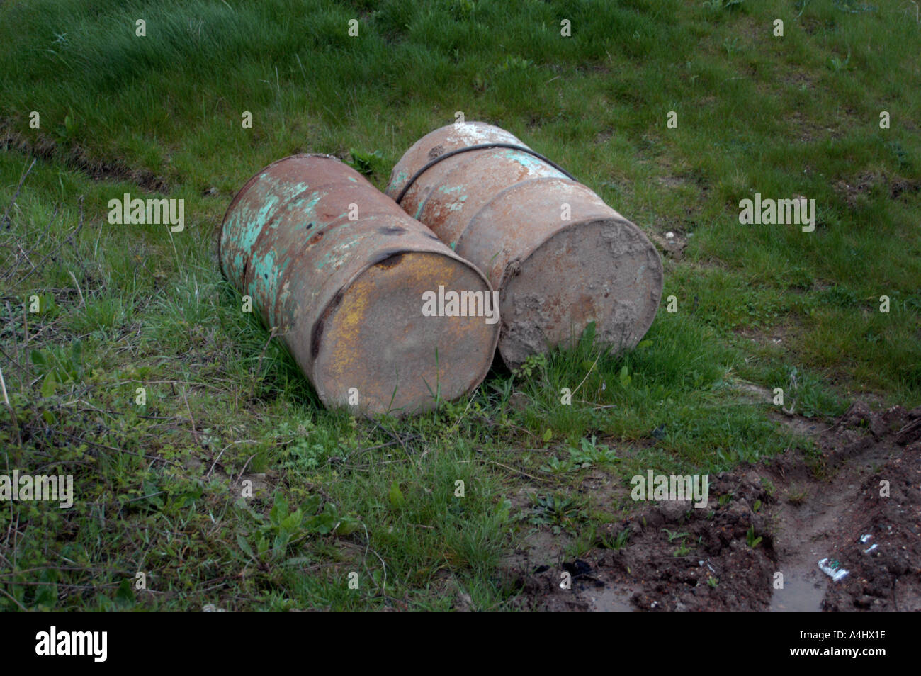 Old oil drums hi-res stock photography and images - Alamy