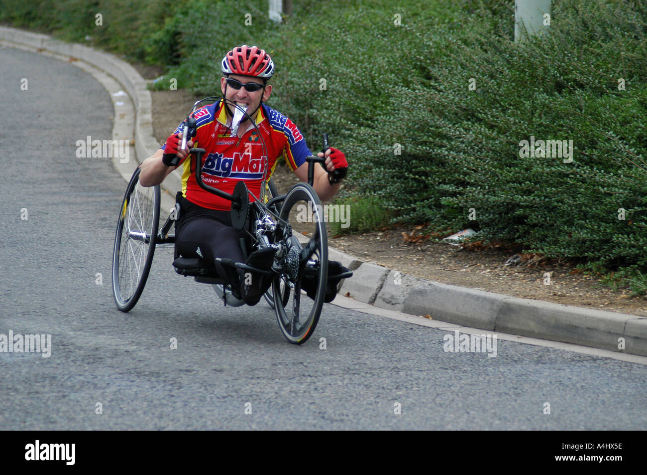 disabled athletic wheel chair racer uk Stock Photo - Alamy