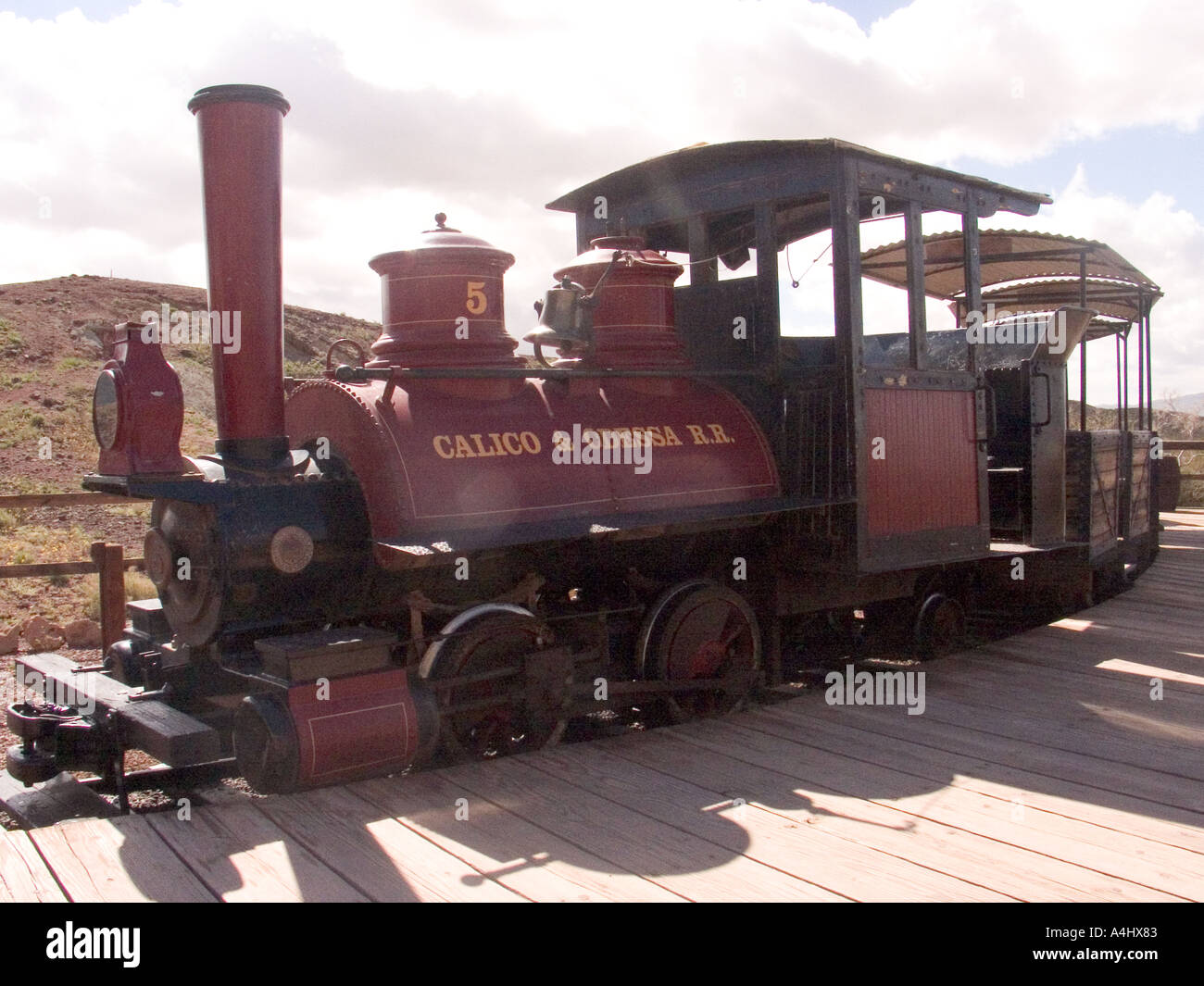 California Calico Ghost Town tourist train, California CA USA Stock ...