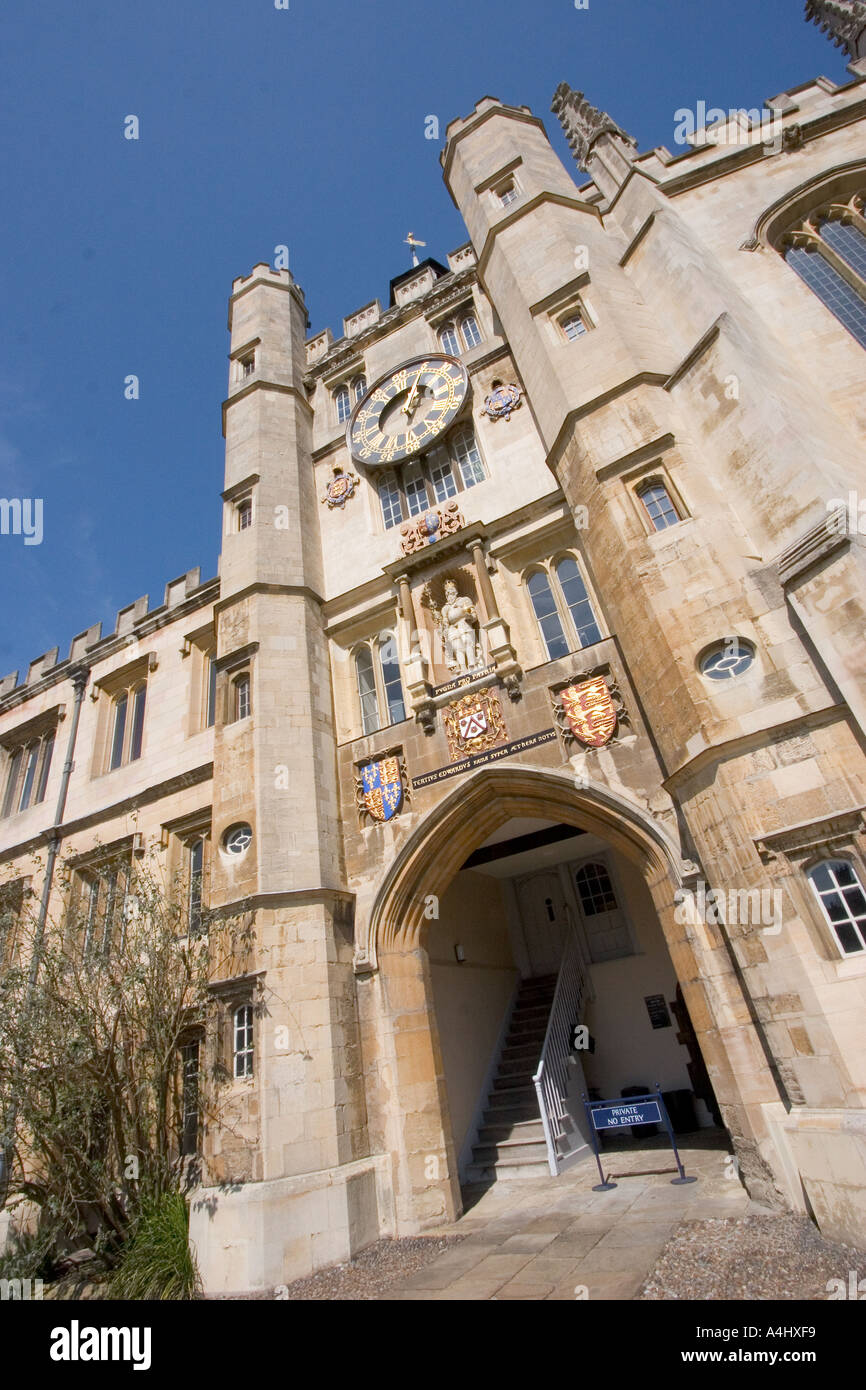 The Clock Tower in The Great Court Trinity College Cambridge UK Stock ...