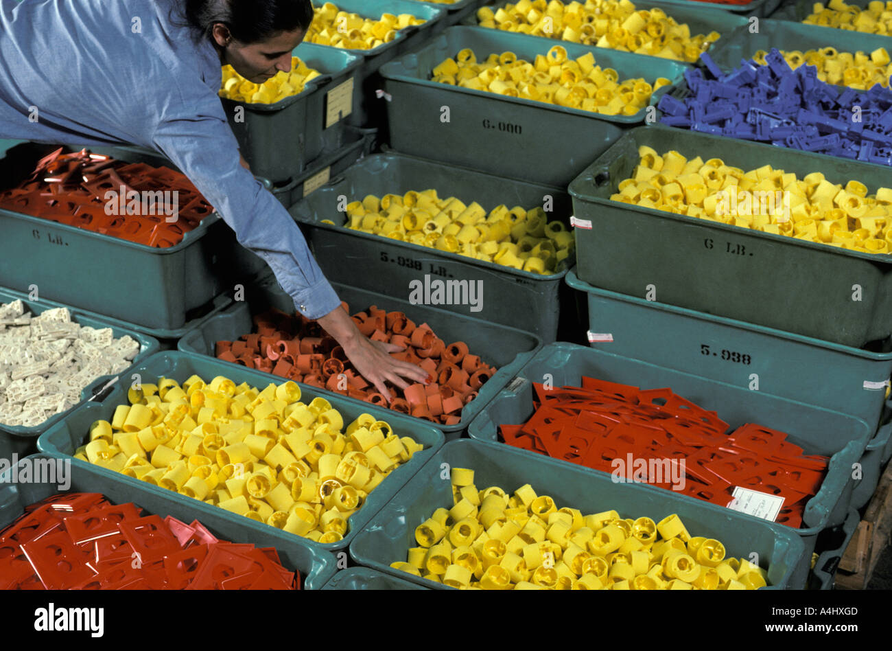 bins of colorful plastic electrical wire nuts and connectors and ...