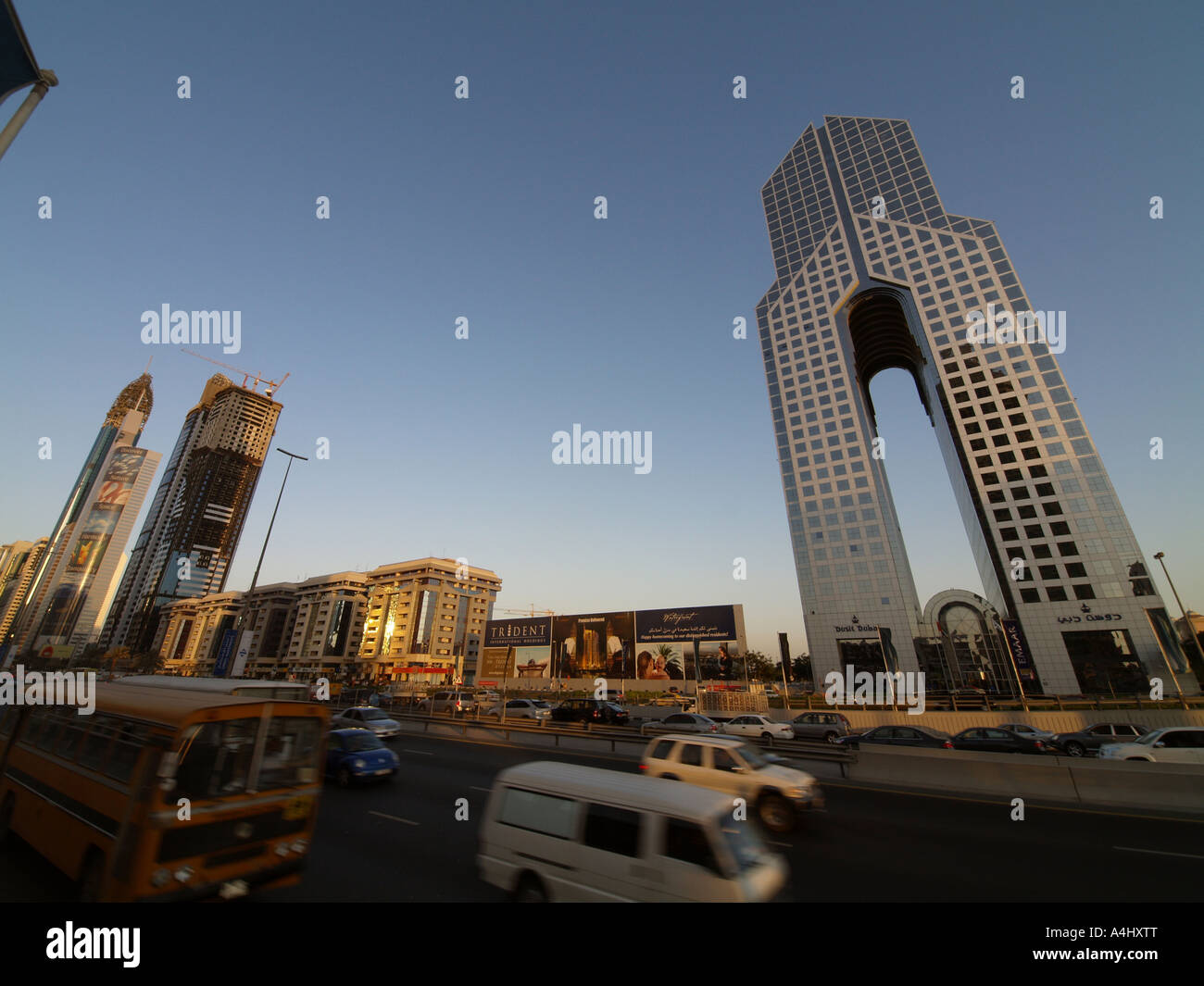 Dubai, Sheik Zayed Road, modern skyline Stock Photo - Alamy