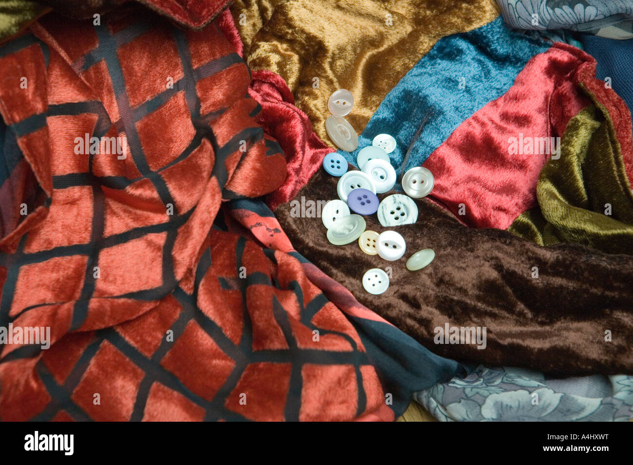 Fabric and buttons Stock Photo - Alamy