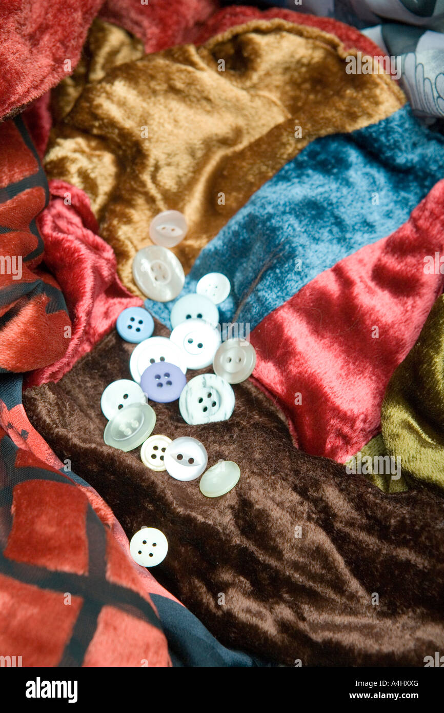 Fabric and buttons Stock Photo - Alamy