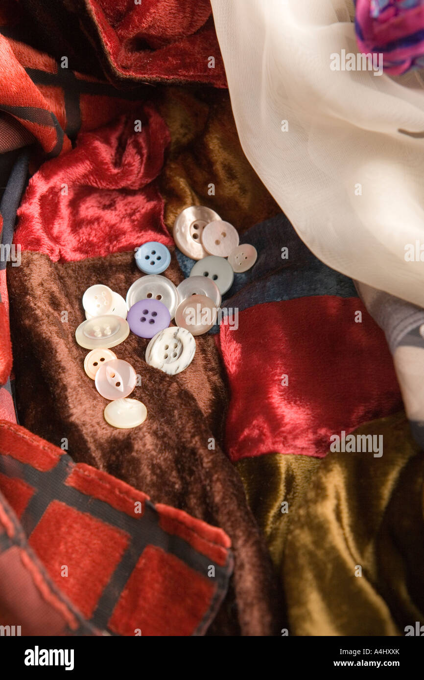 Fabric and buttons Stock Photo - Alamy