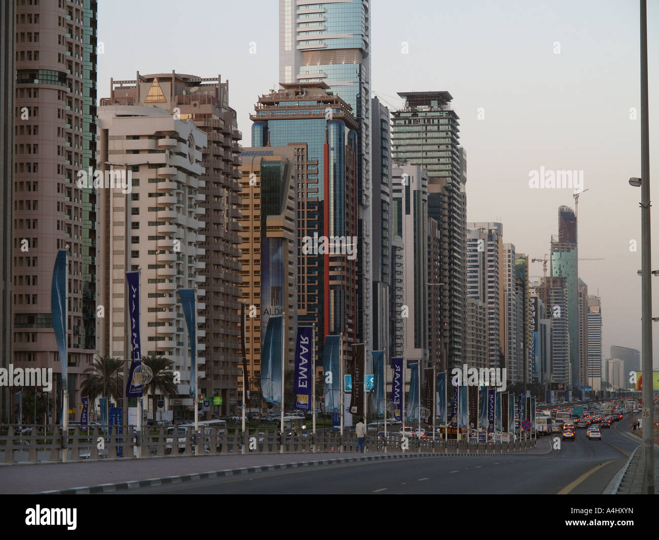 Dubai, Sheik Zayed Road, modern skyline Stock Photo - Alamy