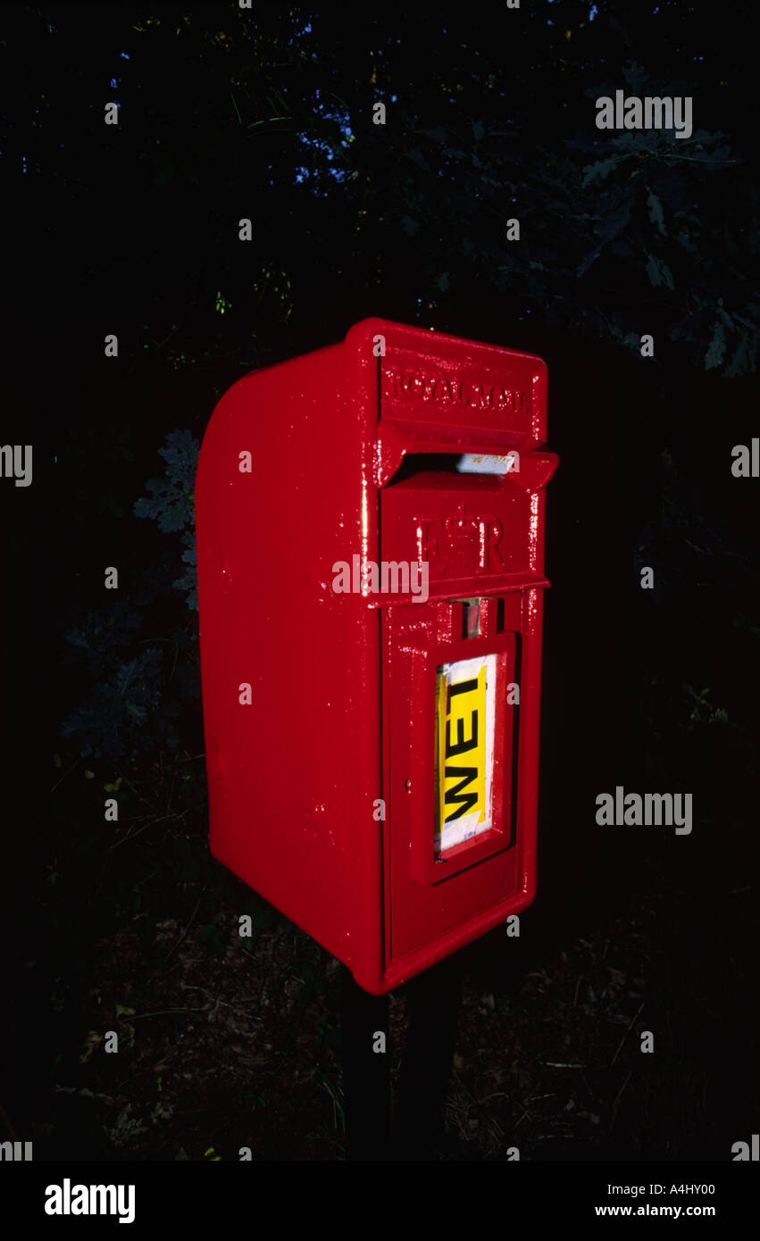 Wet freshly painted post box in Dorset county England UK Stock Photo ...