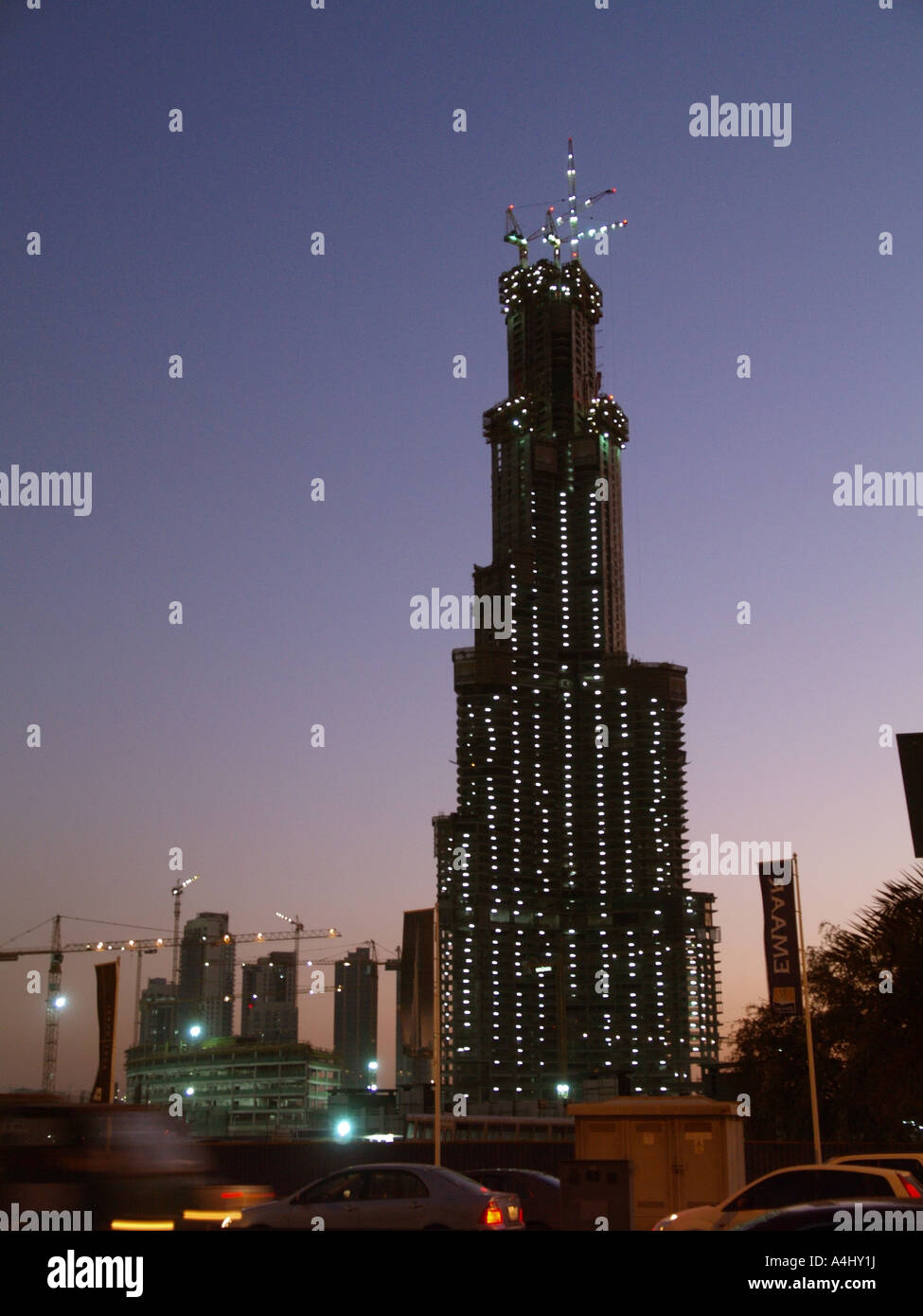 Dubai, construction site Burj Dubai Stock Photo - Alamy