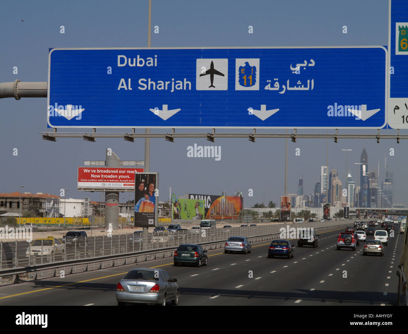 Sheik zayed road sign hi-res stock photography and images - Alamy