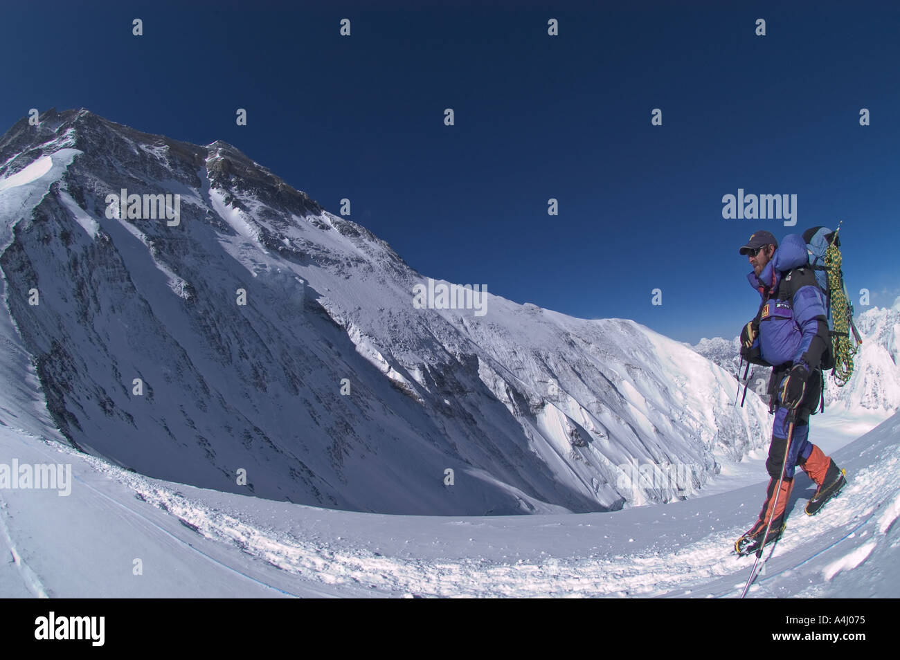 Five time Everest climber Dave Hahn on the North Ridge of Everest in ...