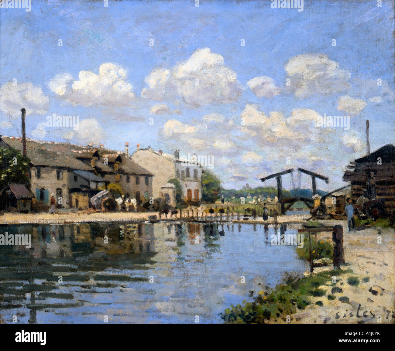 'The Canal Saint-Martin, Paris', 1872. Artist: Alfred Sisley Stock ...