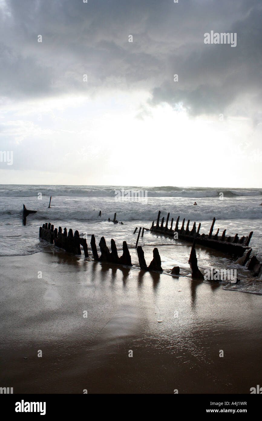 WRECK OF THE SS DICKY UNDER STORMY SKIES VERTICAL BAPDA10013 Stock ...