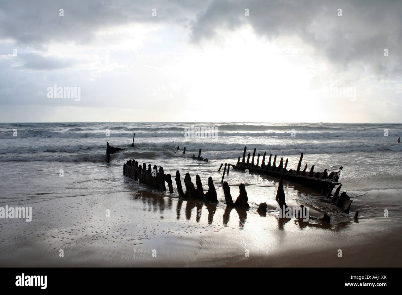 WRECK OF THE SS DICKY UNDER STORMY SKIES BAPDA10016 Stock Photo - Alamy