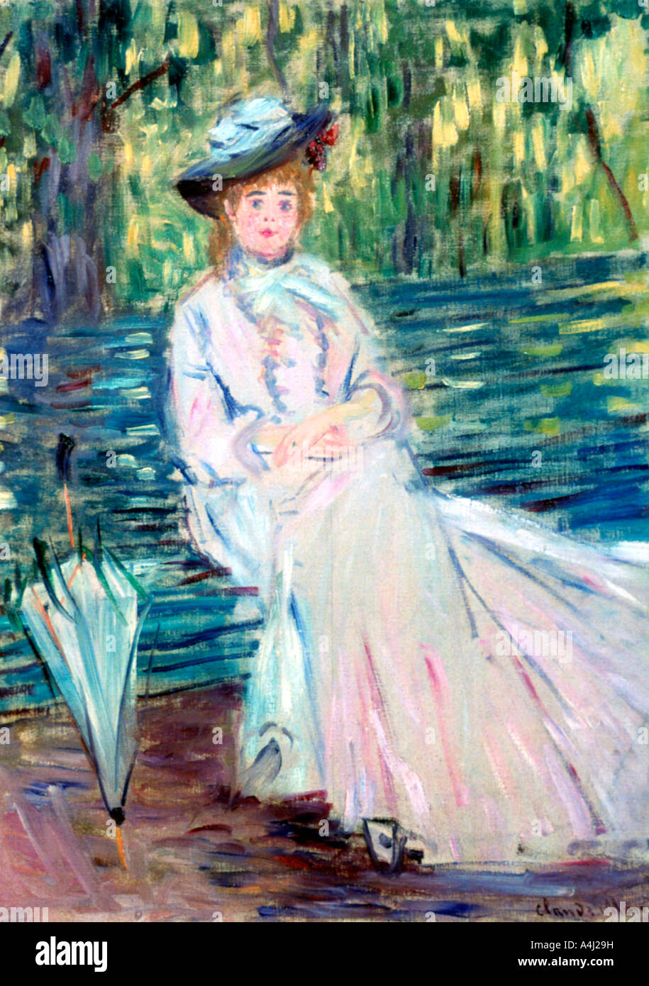 'Woman Seated on a Bench', c1874. Artist: Claude Monet Stock Photo - Alamy