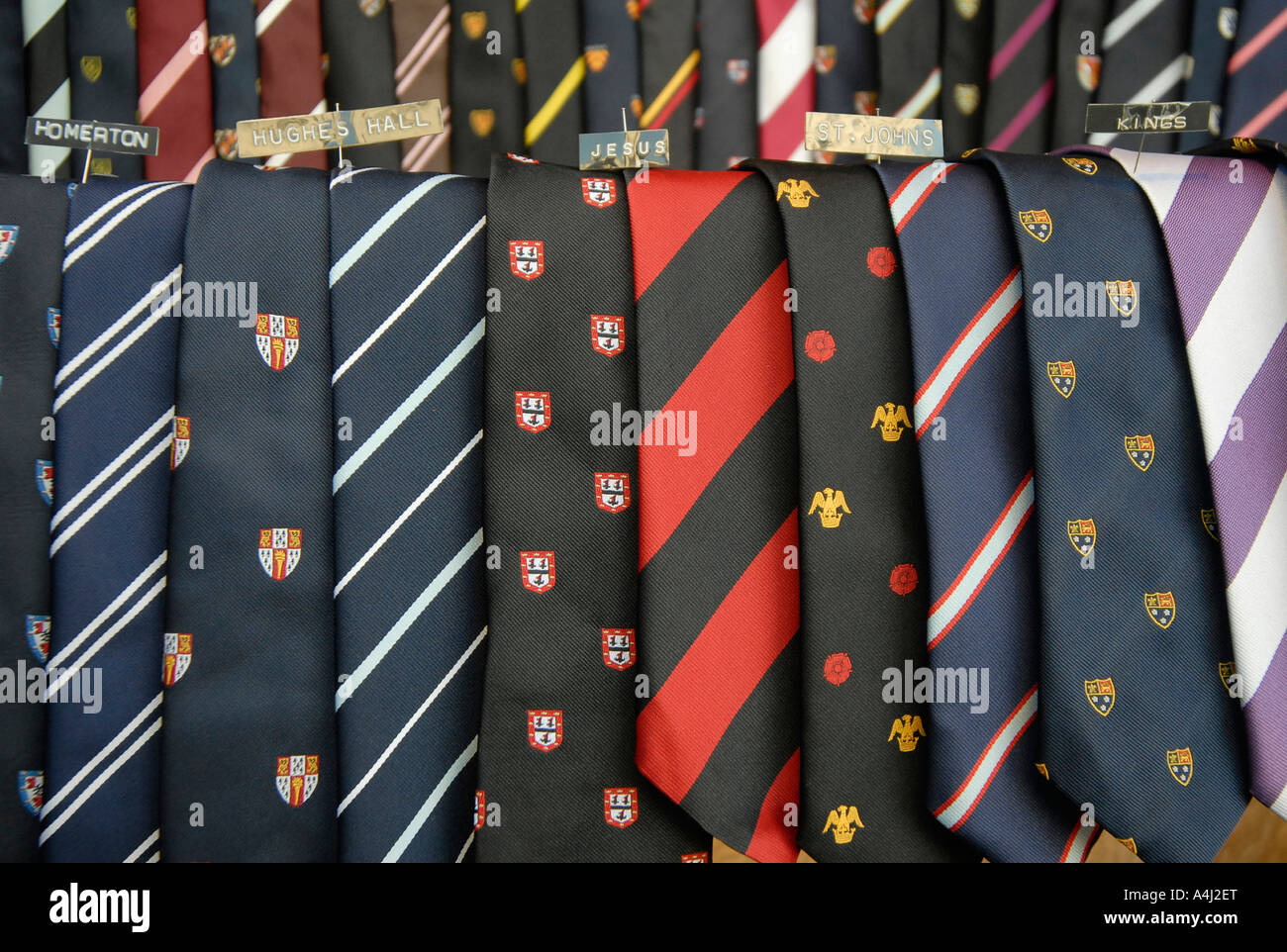 A display of college ties in a Cambridge shop window Stock Photo - Alamy