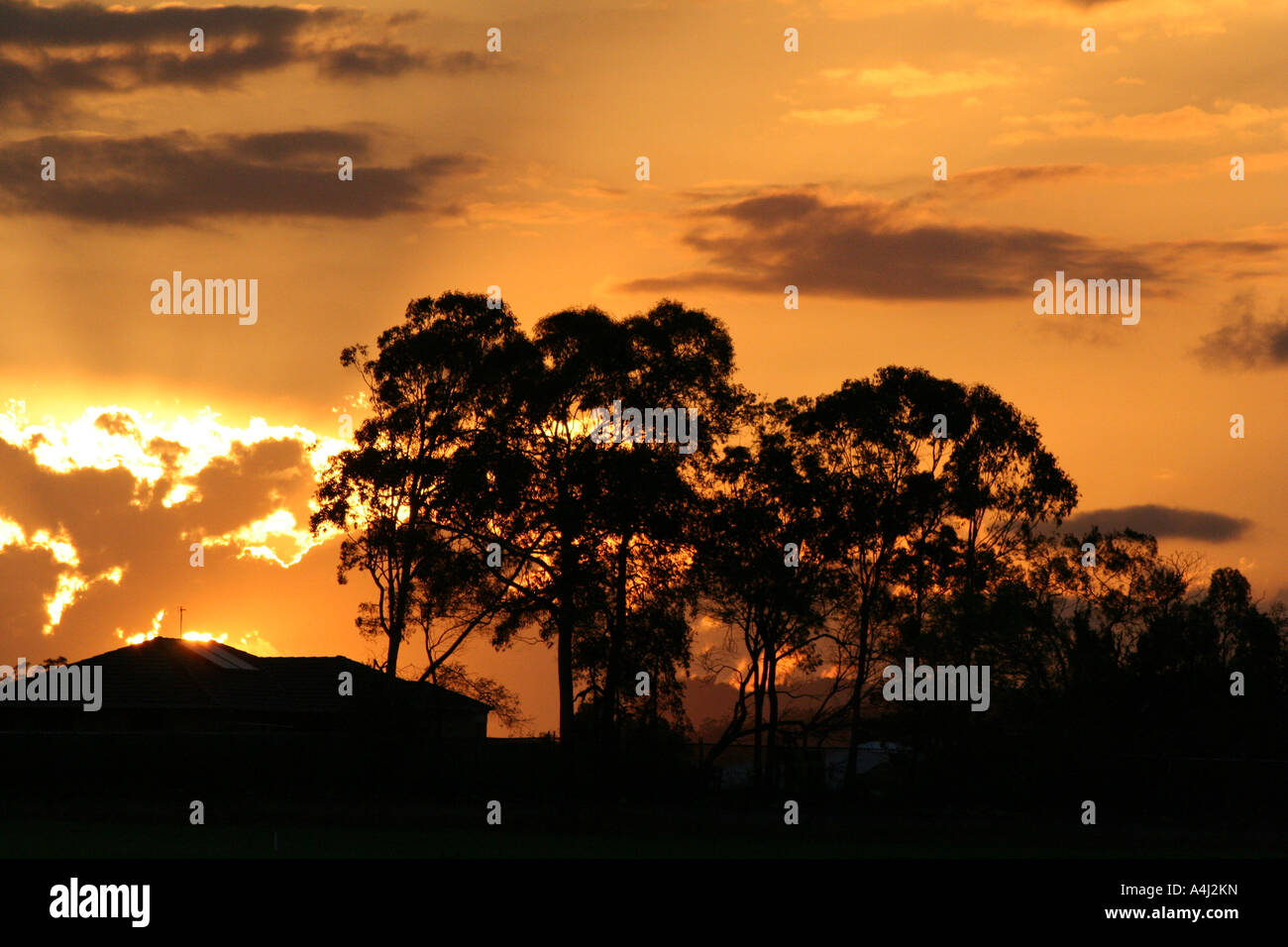 SPECTACULAR SUNSET OVER CALOUNDRA QUEENSLAND AUSTRALIA HORIZONTAL ...