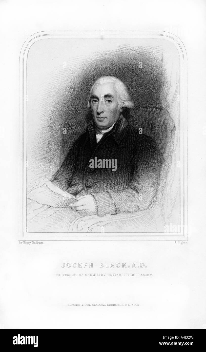 Joseph Black, Scottish physicist and chemist, (1870).Artist: J Rogers ...
