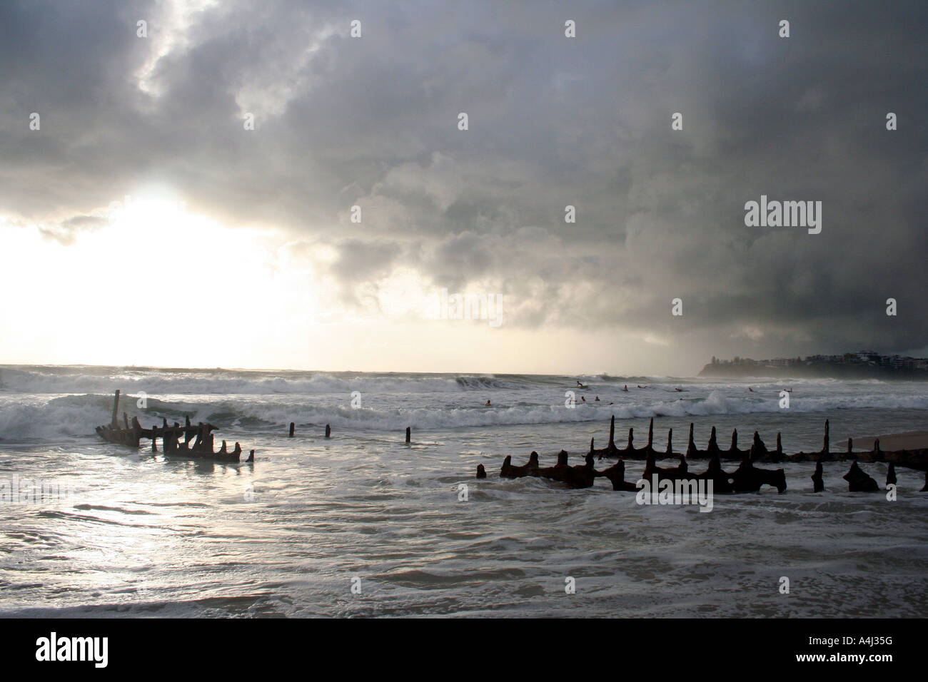 WRECK OF THE SS DICKY CALOUNDRA QUEENSLAND AUSTRALIA HORIZONTAL ...
