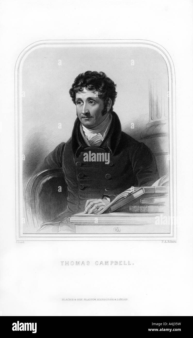 Thomas Campbell, Scottish poet, (1870).Artist: Thomas Campbell Stock ...