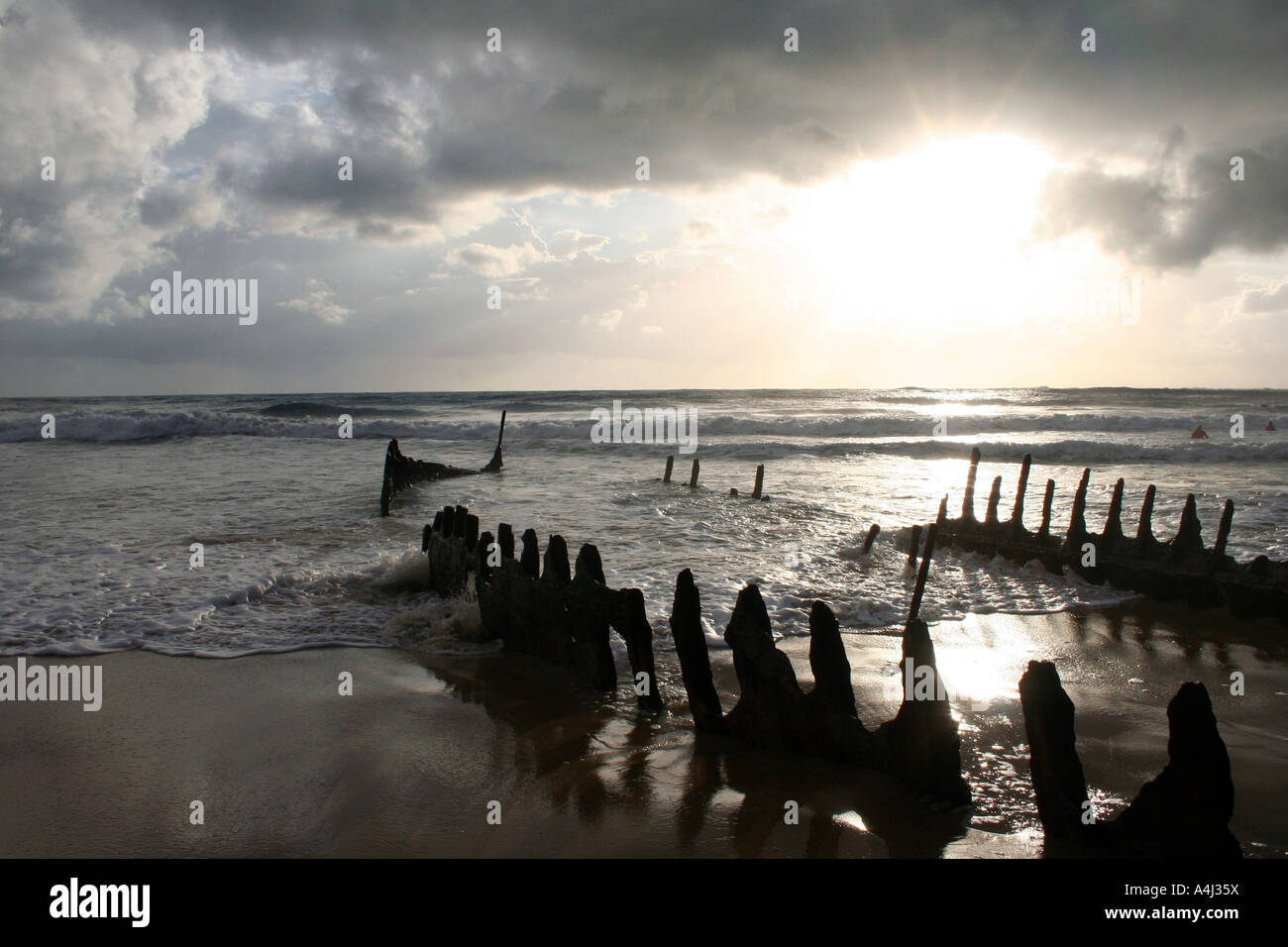 WRECK OF THE SS DICKY CALOUNDRA QUEENSLAND AUSTRALIA HORIZONTAL ...