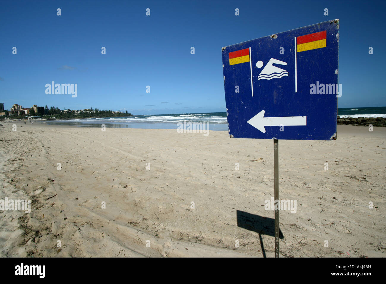 SWIM BETWEEN THE FLAGS WARNING SIGN KINGS BEACH SUNSHINE COAST ...
