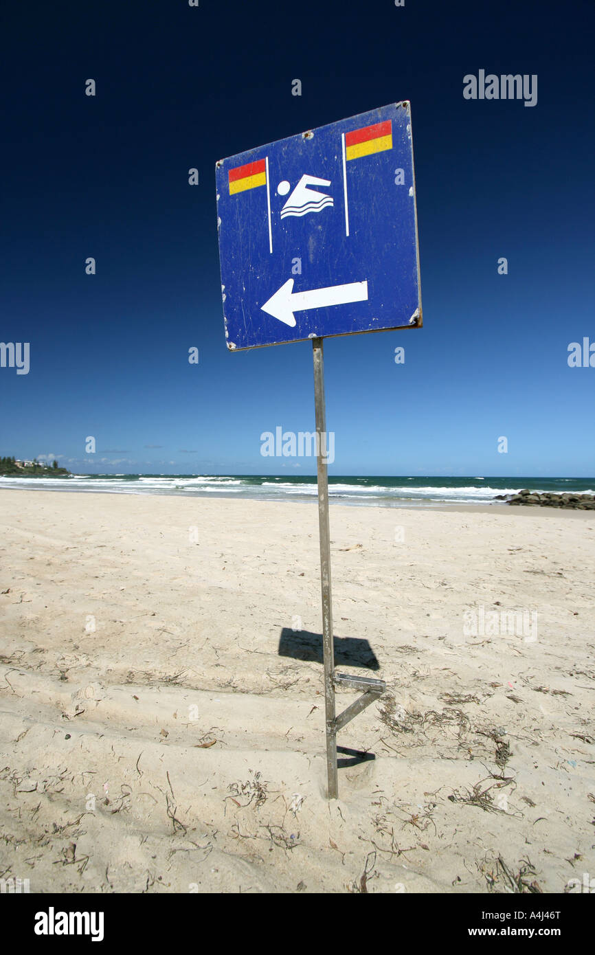 SWIM BETWEEN THE FLAGS WARNING SIGN KINGS BEACH SUNSHINE COAST ...
