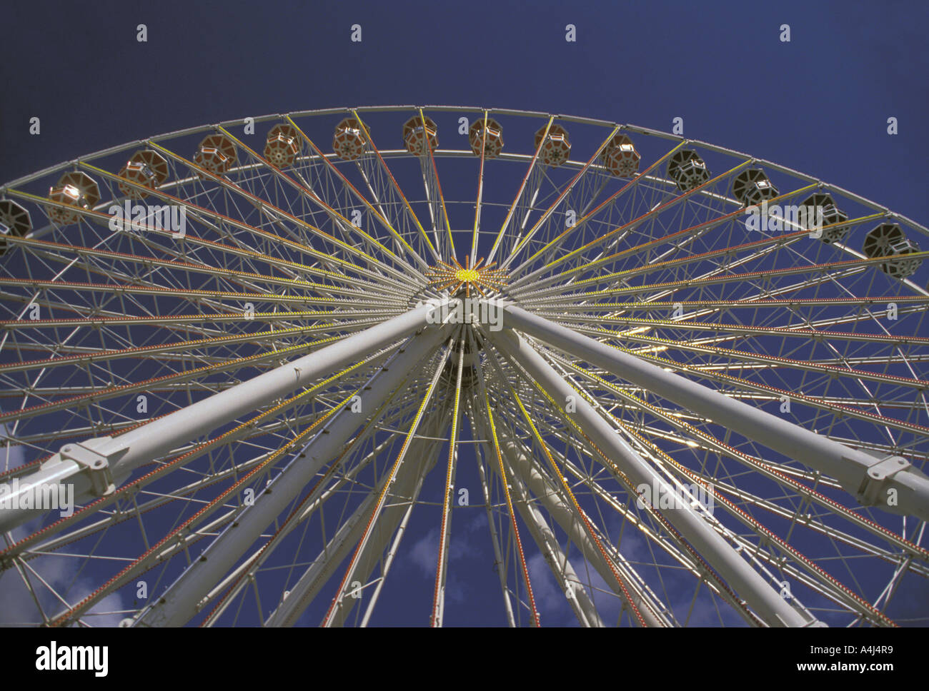 Amusement theme park ferris wheel Stock Photo - Alamy