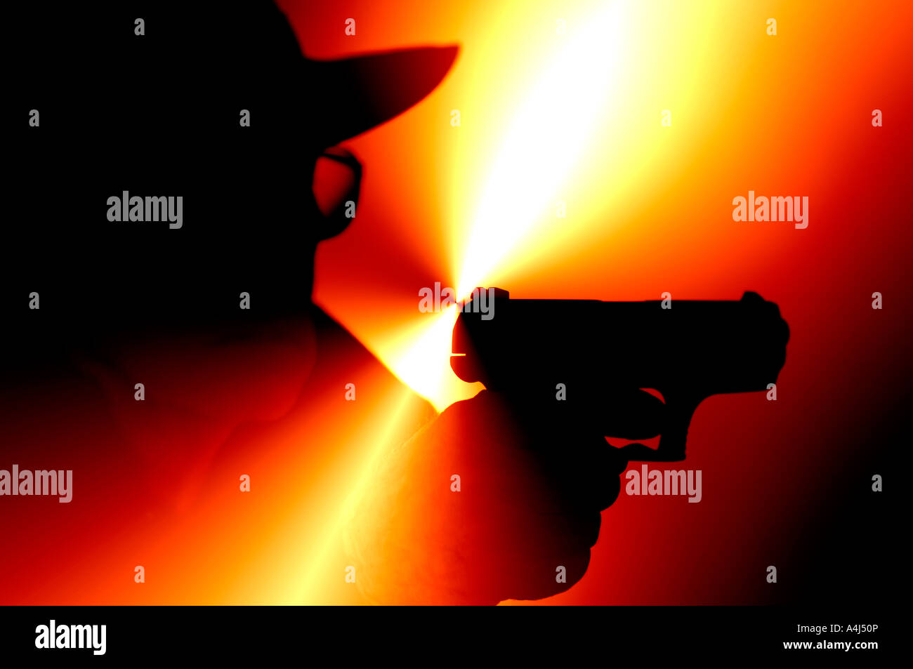 Hand gun night hi-res stock photography and images - Alamy