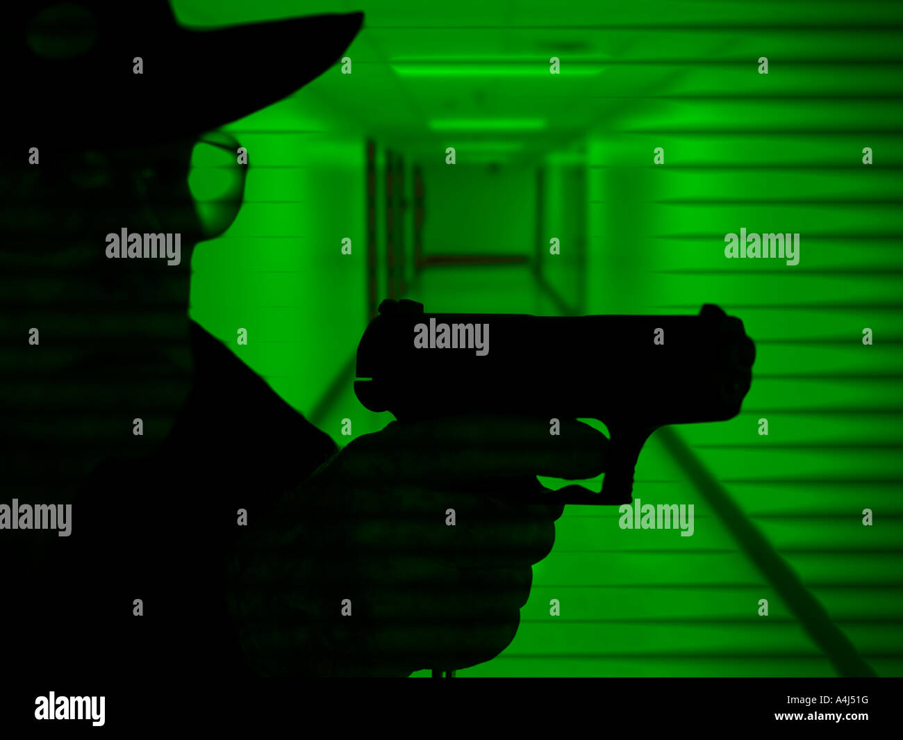 Hand gun night hi-res stock photography and images - Alamy