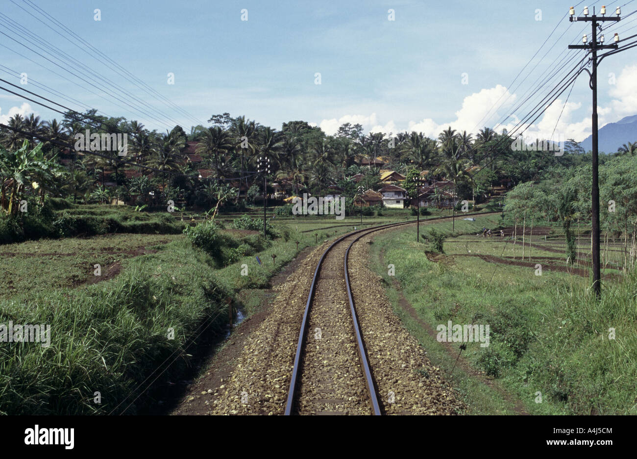 SINGLE TRACK RAILWAY IN SUMATRA. FAR EAST Stock Photo - Alamy