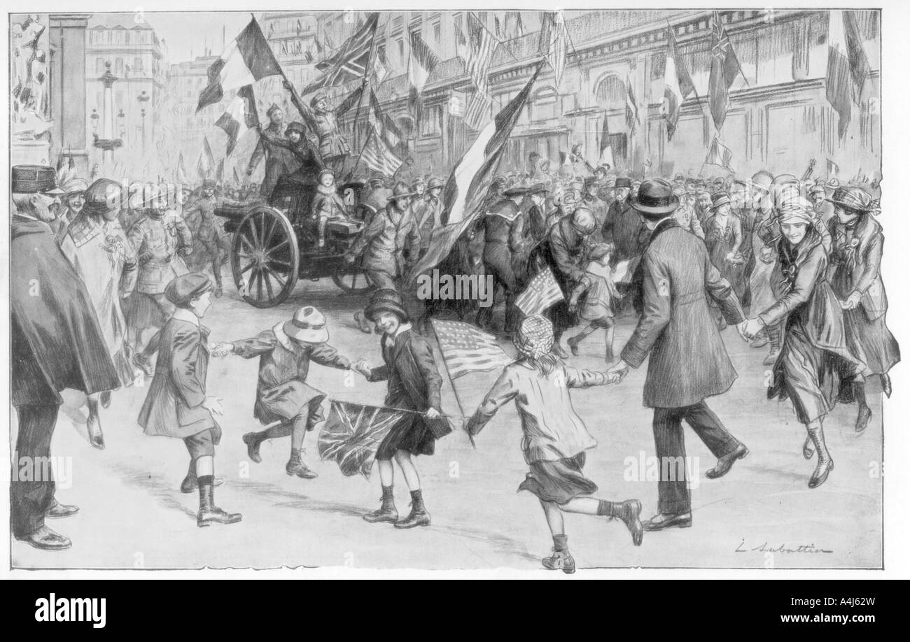 'The Joy of Paris', 11 November 1918, (1926).Artist: L Sabattier Stock ...