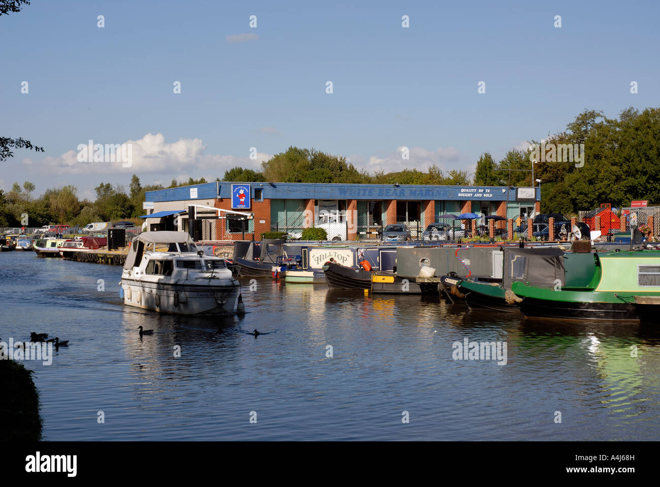 The "White Bear Marina" on the Leeds/ Liverpool Canal, at Adlington ...