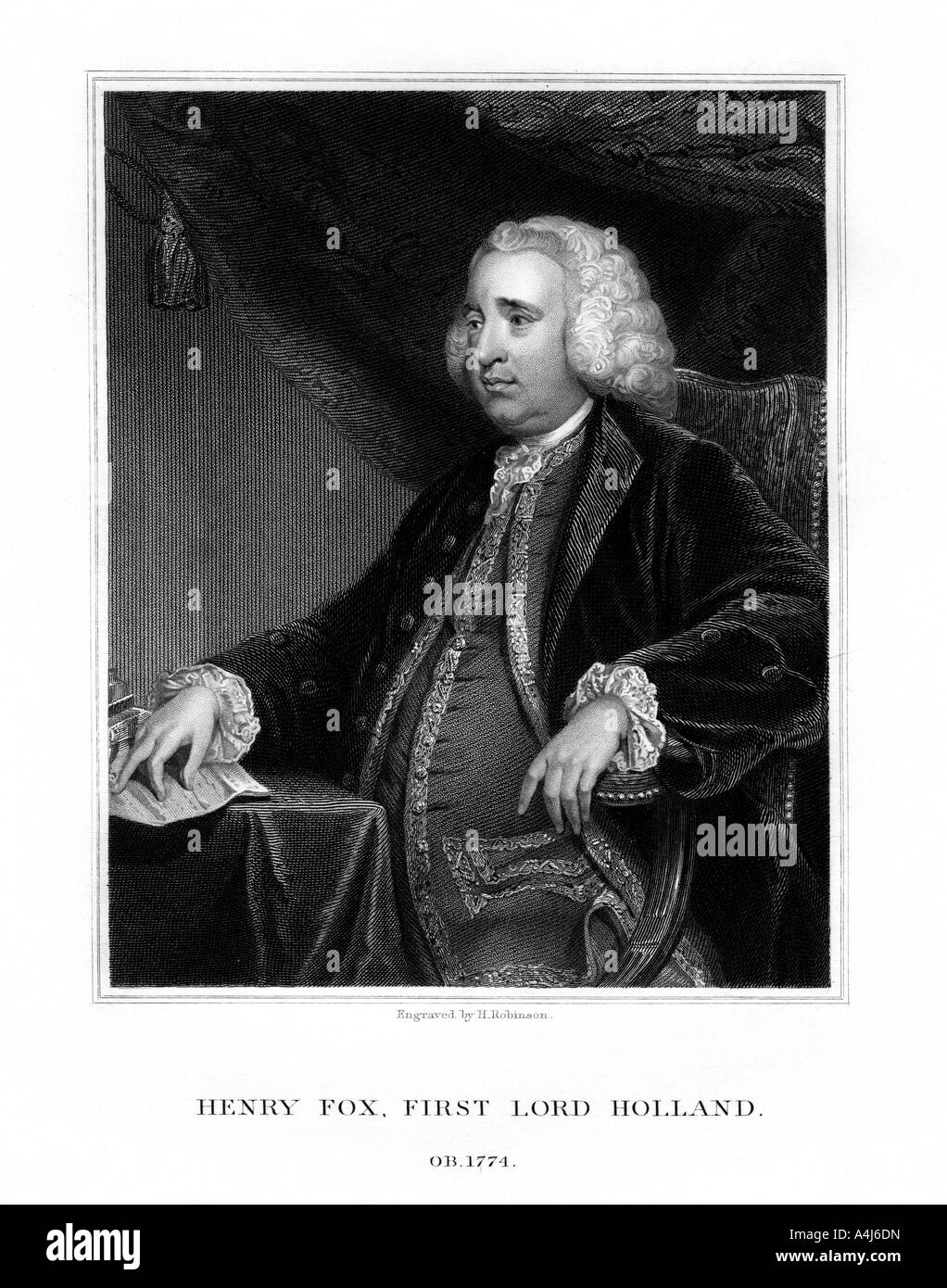 Henry Fox, 1st Baron Holland, Whig statesman, (1832).Artist: H Robinson ...