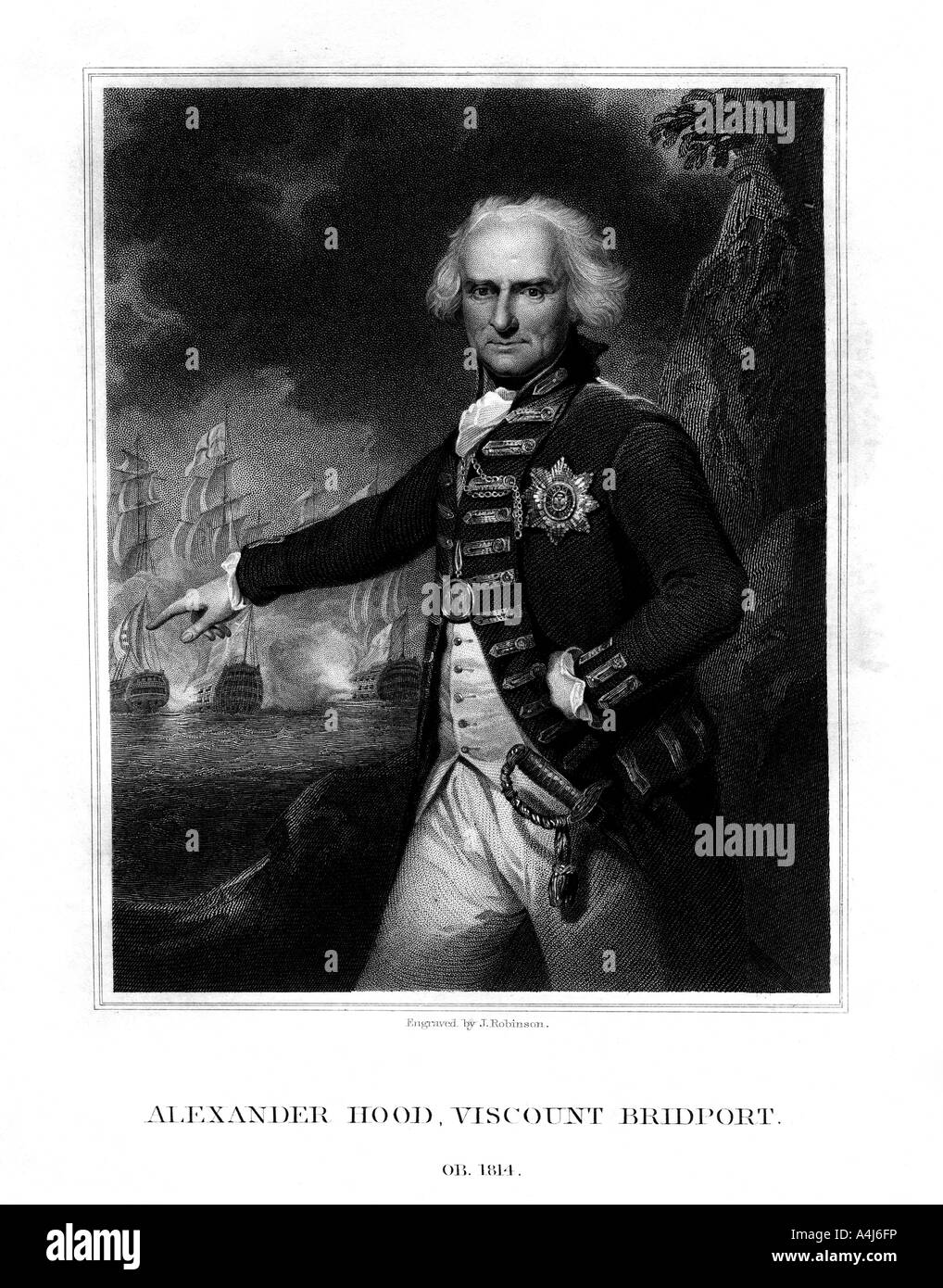 Admiral Alexander Hood, 1st Viscount Bridport, officer of the Royal ...
