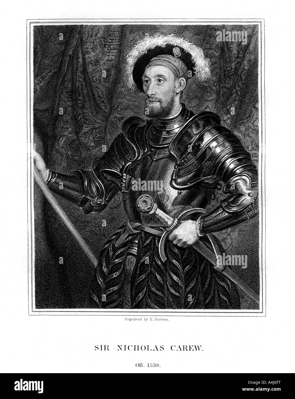 Sir Nicholas Carew, (1823).Artist: E Scriven Stock Photo - Alamy