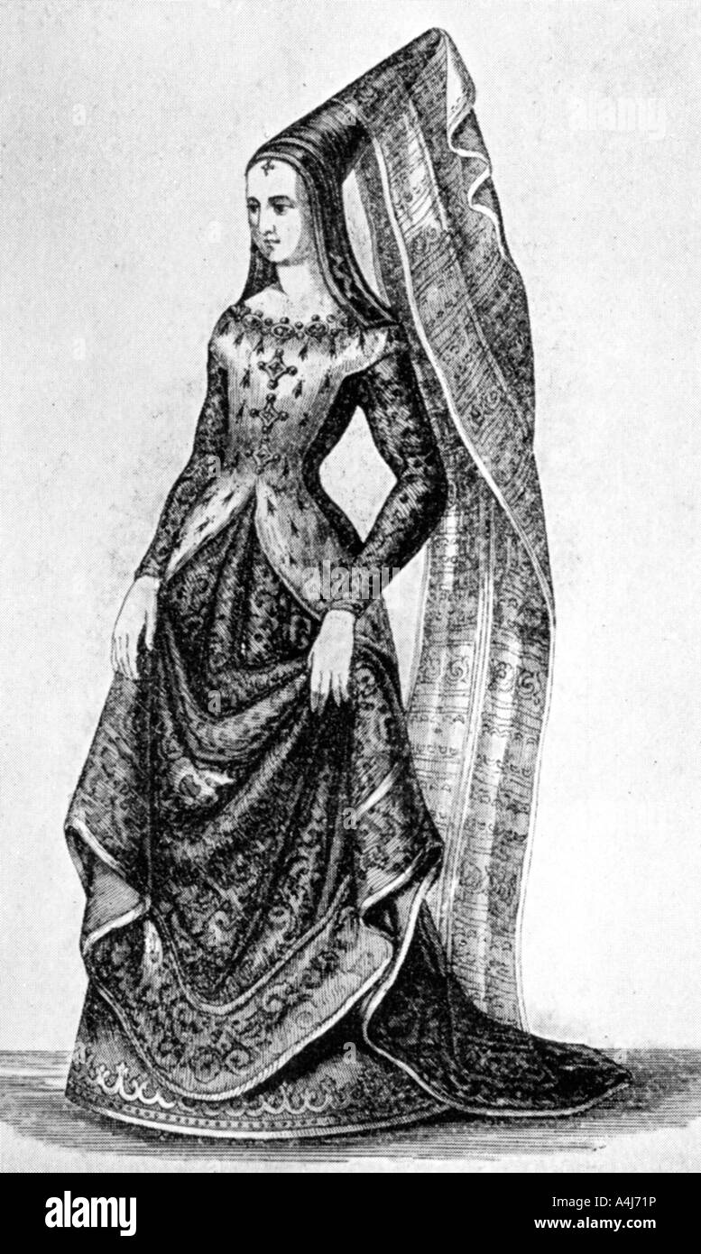The steeple headdress and veil, 15th century, (1910). Artist: Unknown ...