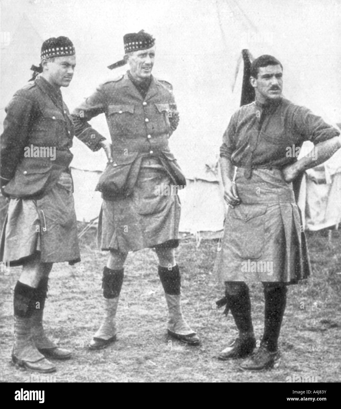 Officers of the Canadian Highlanders, 1915. Artist: Unknown Stock Photo ...