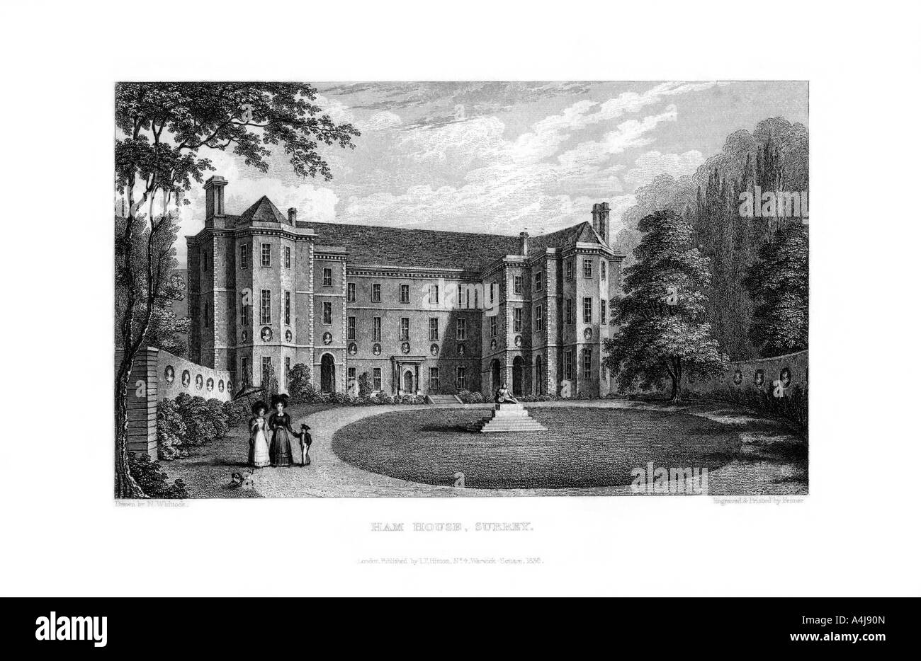 Ham House, Richmond upon Thames, Surrey, 1830.Artist: Fenner, Sears ...